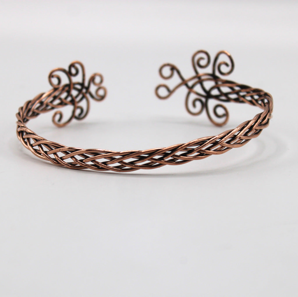 Fishtail Braided Copper Bracelet - Unique Handcrafted Jewelry for You – White Bear Black Wolf